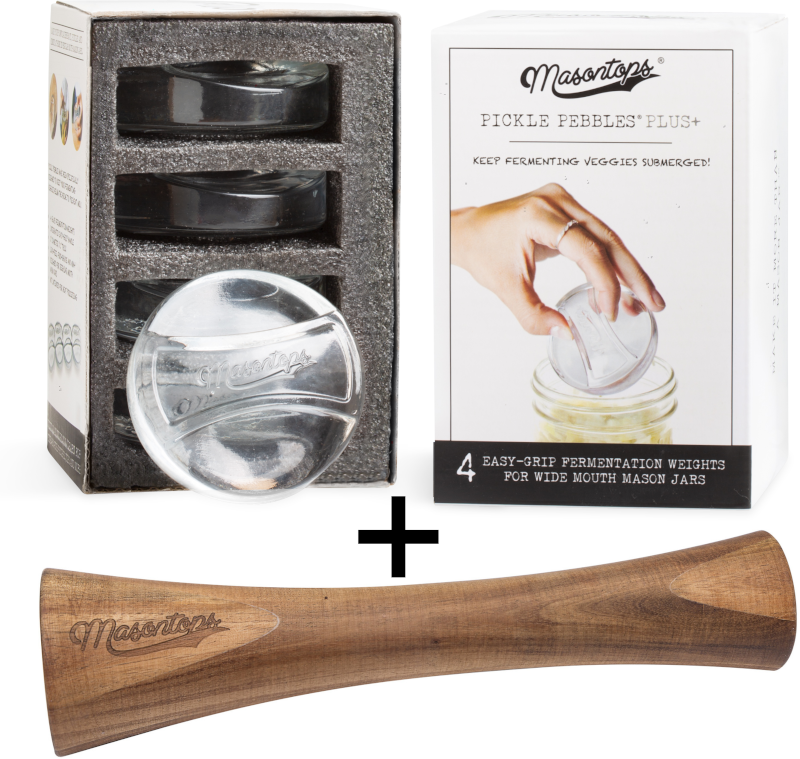 Masontops® Glass Weights [WIDE MOUTH] & Packer Combo Set - Fermenters Club